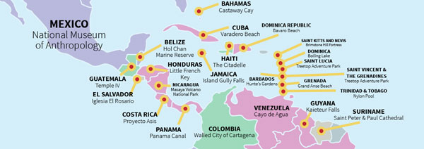 Mapa con las atracciones turísticas que tienes que visitar en cada país ...